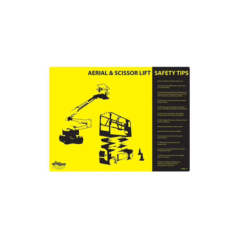 Aerial & Scissor Lift Safety Poster – Regs Authority