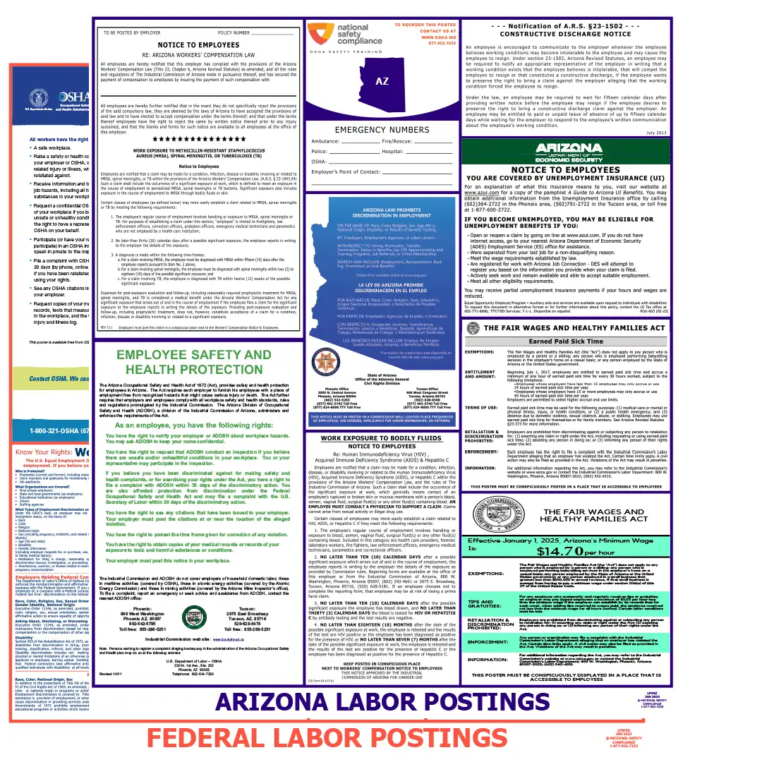 2026 Arizona State & Federal Labor Law Posters – Regs Authority