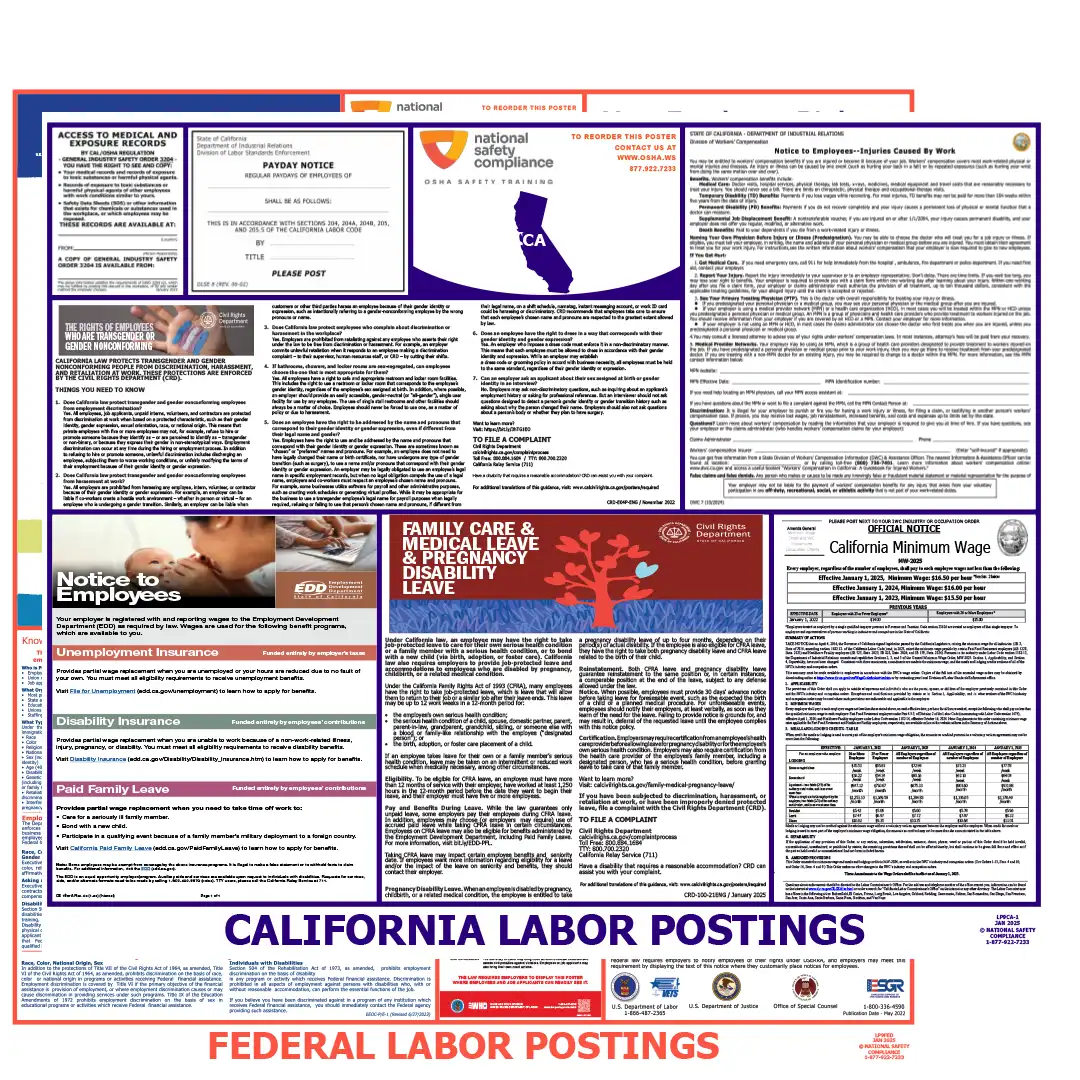 2026 California State & Federal Labor Law Posters – Regs Authority