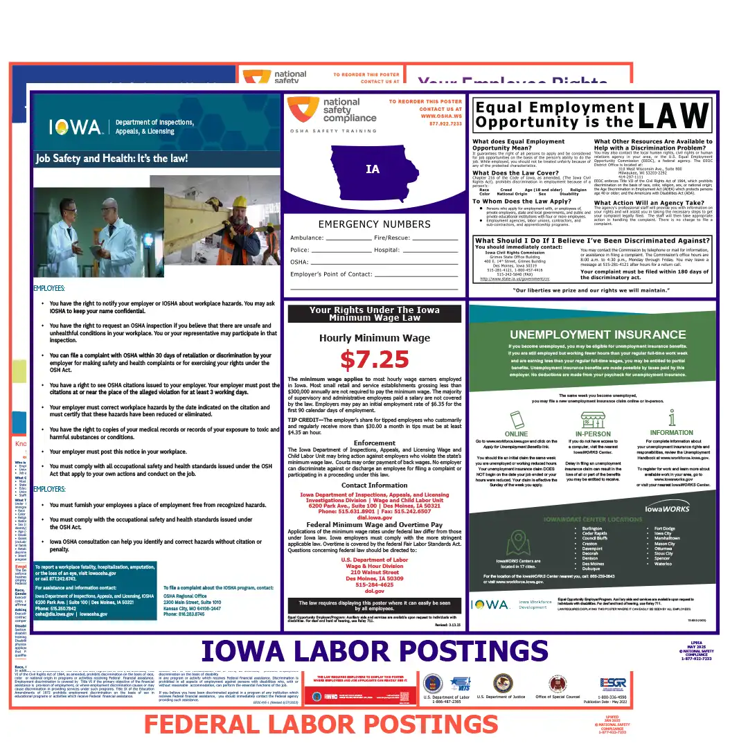 2026 Iowa State & Federal Labor Law Posters – Regs Authority