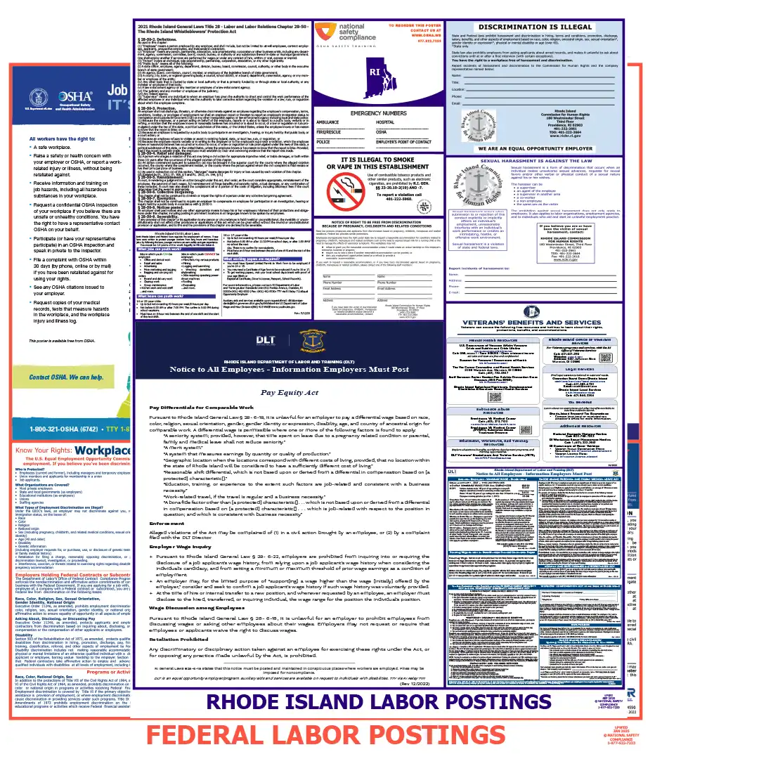 2026 Rhode Island State & Federal Labor Law Posters – Regs Authority